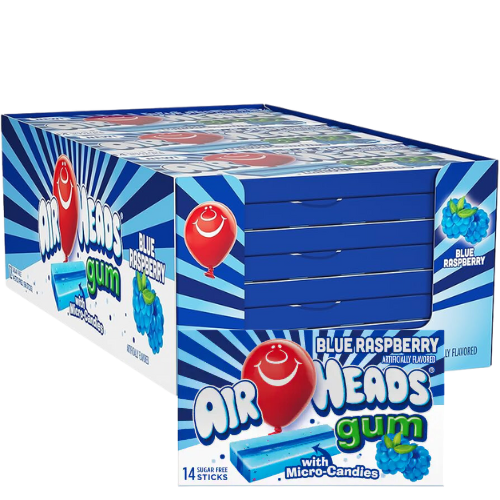 Airheads Blue Raspberry Chewing Gum 12X34G (1.185Oz)