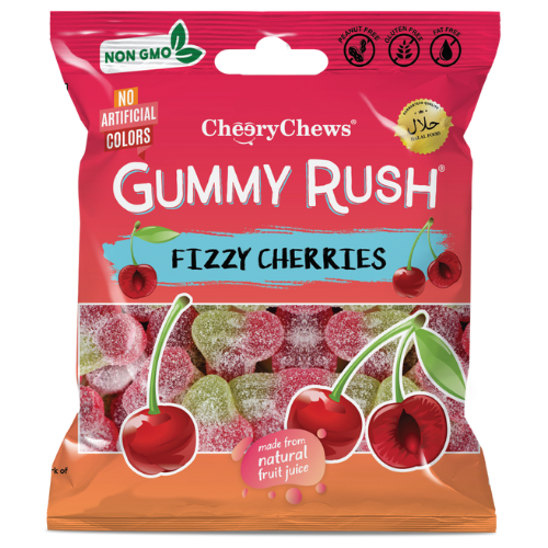 Gummy Rush Fizzy Cherries 12X90G