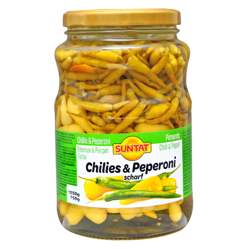 Suntat Pickles Hot Peppers Mix (Biberiye-Piri Piri) 6X1700Ml